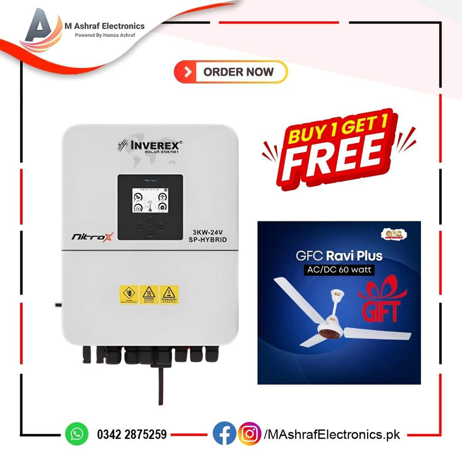 Inverex Nitrox 6 Kw Hybrid Solar Inverter 2024 model With Free Gift GF ...