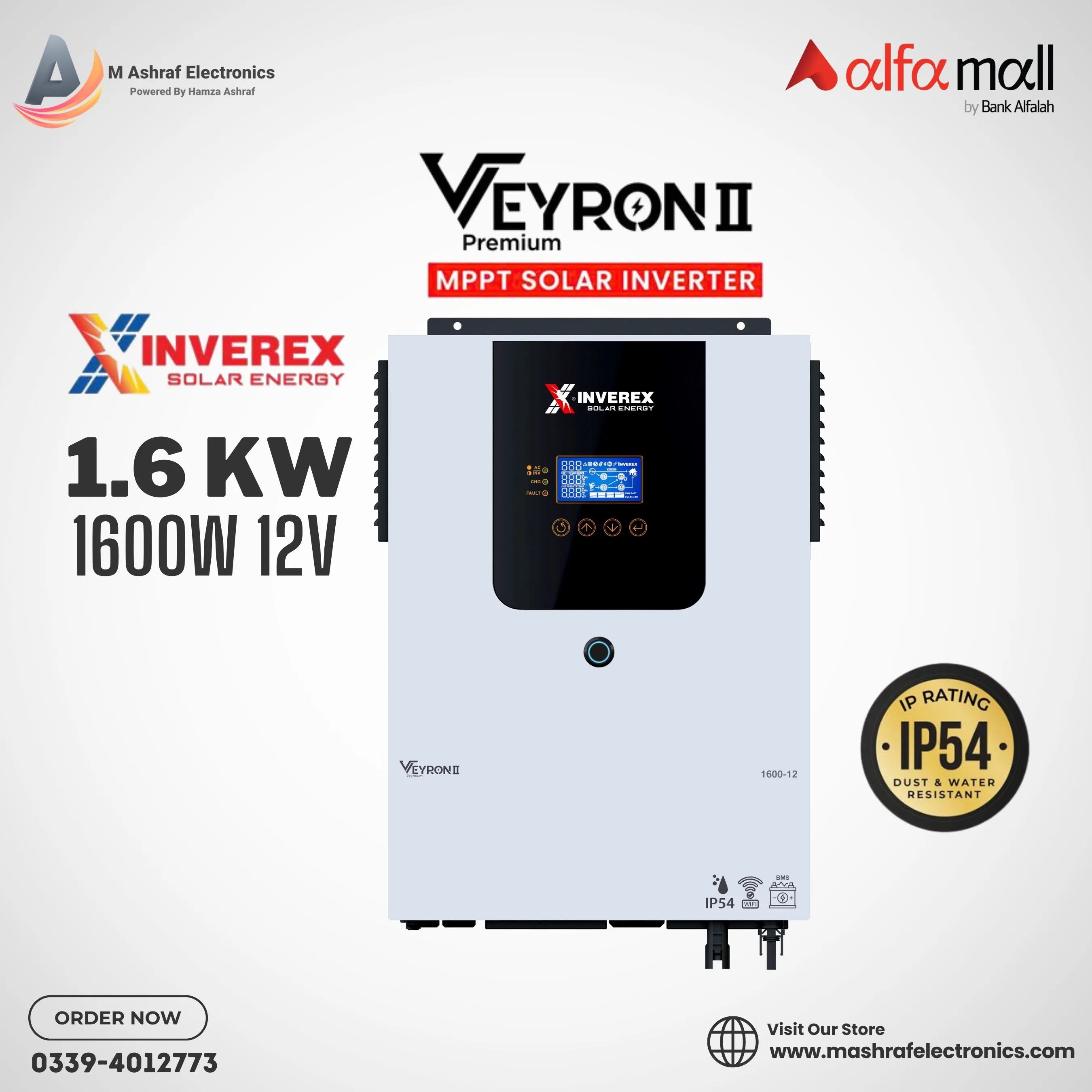 Inverex Veyron II 1.6KW Premium MPPT Solar Inverter (1600W12V 5 Year B ...